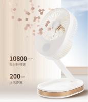 China Customized Logo 1500 mAh USB Rechargeable Table Fan with LED Light and ABS PP Material for sale