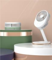 China Customized Logo 1500 mAh USB Rechargeable Table Fan with LED Light and ABS PP Material for sale
