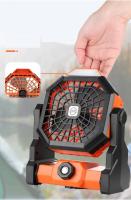 China Summer Portable Outdoor Rechargeable Battery Camping Fan with LED Light Private Mold NO for sale
