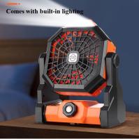China Summer Portable Outdoor Rechargeable Battery Camping Fan with LED Light Private Mold NO for sale