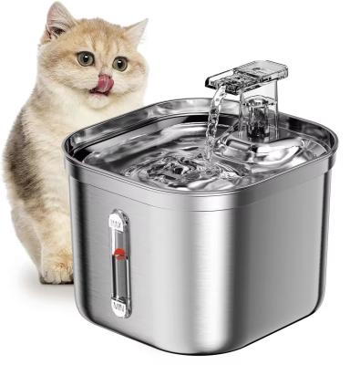 China Square 2.2l Stainless Steel Automatic Pet Water Dispenser Clean Water and Circulation for sale