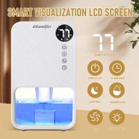 China Smart Mini Dehumidifier with 1100ml Water Tank and 7 Colorful Lights For Home Comfort for sale