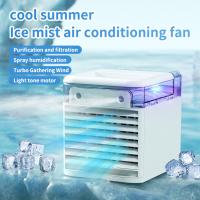 China Portable Desktop USB Water Cooling Fan Mini Air Cooler Fan for Home and Office for sale