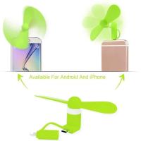 China Silk Screen Printed Logo 2 in 1 USB Mini Fan for iPhone and Android Type-C Only 15g for sale