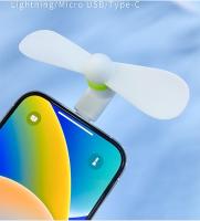 China Foldable Portable Mobile Phone Fan TPE ABS Material 2 in 1 for iPhone Android for sale