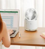 China 5V Hot Humidifying Spray Fan USB Desktop Charging Small Fan Folding Portable Table Fan Hydrating Air Cooler for sale