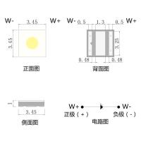 China 3535 Ceramic High Power White LED 4000K 130lm/W Neutral White SMD LED Chip 1W 350mA for sale