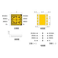 China Customizable 5050 4-in-1 Laser LED Chip 660nm Red 850 940 1064nm IR Ceramic Substrate Medical Phototherapy for sale