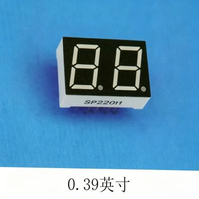 China 0.39 inch 2-digit 7-segment LED display with common cathode/anode configuration and through-hole DIP package for sale