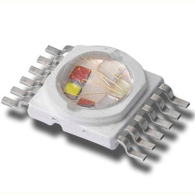 China 18W 6 in 1 RGBWYV LED Bead 12 Pin Multi Color High Power Chip 140 Degree for Stage Landscape Lighting for sale