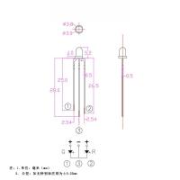 China 3mm F3 Red-Yellow Bi-Color LED Diode Common Cathode Anode 620-630nm 585-595nm 20mA for sale