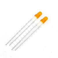 China 3mm F3 Round Head Orange LED Diode Diffused Lens 600-610nm 20mA Long Short Pin for sale