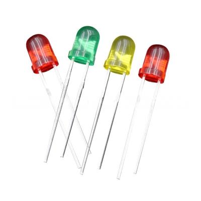 China 4mm F4 Yellow LED Diode Through Hole Indicator Lamp Beads 20mA 585-595nm Diffused Lens for sale