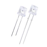 China 5mm High Brightness Blue LED Diode Water Clear Flat Top Lens 465-475nm 3.0-3.4V for Indicator Lamps for sale