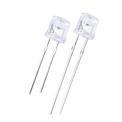 China 5mm High Brightness Blue LED Diode Water Clear Flat Top Lens 465-475nm 3.0-3.4V for Indicator Lamps for sale