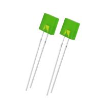 China 277 Square 2x7x7mm Ultra-Bright Green LED Diode Long Pin Through Hole Indicator Lamp 520-530nm for sale