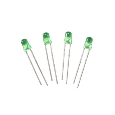China 3mm Green Round Dome Through Hole LED Diode 20mA Green Lens Green Chip for PCB Indicator Light for sale