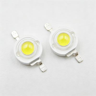 China 1W high power cool white LED bead 350mA 3.0‑3.6V 110‑120lm 6000‑6500K 140° wide angle for commercial indoor lighting for sale