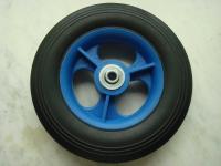 China TR13 Steel Rim Hard Soft Rubber Wheel Penumatic PU Wheel 3.00-8 for sale