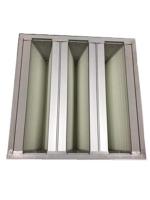 China Gas Turbine Rigid Compact Medium V Cell Bank F7 Air Filter 40m/h Flow Rate for sale