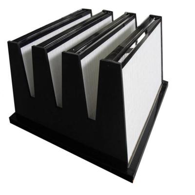 China Round HVAC HEPA Filter Aluminum Frame Pre-Filter Fiberglass 12x24x12 Inch 1200 m3/h for sale