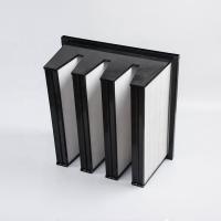 China HEPA V Bank Type Air Purifier Glassfiber Media Replacement Filter 592x592x292mm 2700m3/h for HVAC for sale