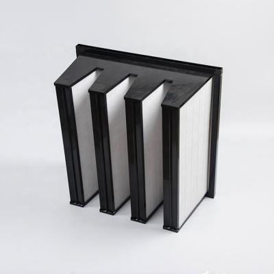 China HEPA V Bank Type Air Purifier Glassfiber Media Replacement Filter 592x592x292mm 2700m3/h for HVAC for sale