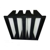 China HEPA V Bank Type Air Purifier Glassfiber Media Replacement Filter 592x592x292mm 2700m3/h for HVAC for sale