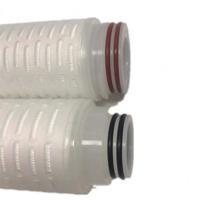 China Food Grade 0.1 Micron Glass Fiber Pleated Water Filter Cartridge No Fiber Releasing for sale