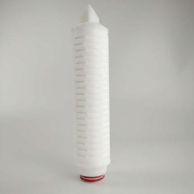 China Pleated Filter Cartridge Hydrophilic PTFE Membrane Liquid Filtration 10 Inch 1 Micron for sale