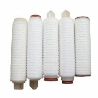 China Pleated Filter Cartridge Hydrophilic PTFE Membrane Liquid Filtration 10 Inch 1 Micron for sale