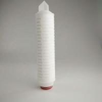 China Pleated Filter Cartridge Hydrophilic PTFE Membrane Liquid Filtration 10 Inch 1 Micron for sale