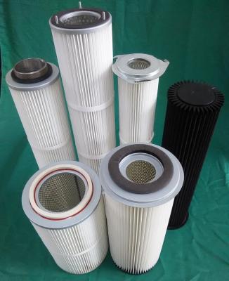 China cylinder cartridge dust collector pleated polyester bag air filter for sale