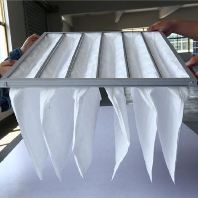 China Plastic Frame Bag Filter G4 F5 F6 F7 F8 592x592x500mm High Efficiency Air Filter for sale