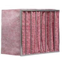 China F8 F9 Fiberglass Pocket Bag Air Filter Aluminum Frame 3400 m3/h G4 for sale