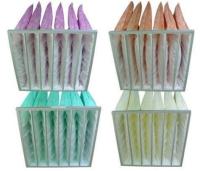 China G4 Synthetic Fiber Pocket Air Filter Aluminum Frame 3400 m3/h 95% RH for sale