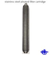 China 304 316 316L Stainless Steel Mesh Pleated Filter Cartridge 20 inch 80mm OD for Oil Water Filtration for sale