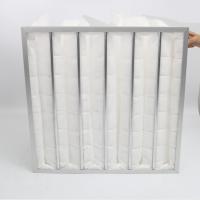 China Medium Efficiency Pocket Bag Filter F6 F7 F8 Fiberglass Media 595x595x500mm for sale