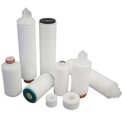 China Pleated PP Water Filter Cartridge 68mm OD 10 inch 1 Micron for Industrial Filtration for sale
