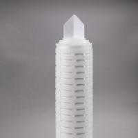 China Replacement PES Pleated Filter Cartridge 0.2 Micron 10 Inch Double Layered for sale