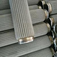 China 304 316L Stainless Steel Pleated Mesh Filter Element 20 Inch 80mm OD High Temperature Resistant for sale
