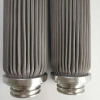 China 304 316L Stainless Steel Pleated Filter Cartridge 1-100 Micron 20 Inch for Oil Filtration for sale