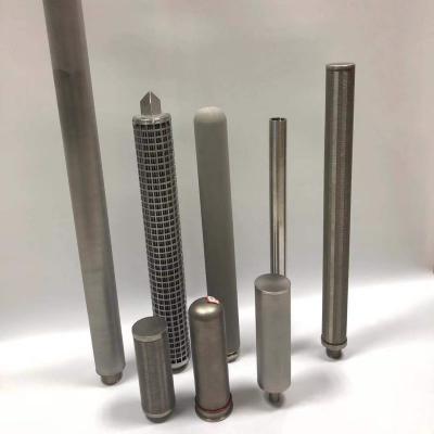 China Stainless Steel Sintered Metal Filter Candle 20 inch 80mm OD for Hot Gas Corrosive Metal Melt Filtration for sale