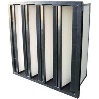 China W Type V Shape HEPA Air Filter ABS Plastic Frame For HVAC System Air Filter for sale