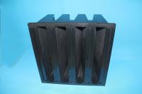 China V Bank Activated Carbon Pleated Air Filter 4V-Cell 592x592x292mm for Chemical Odor Removal for sale