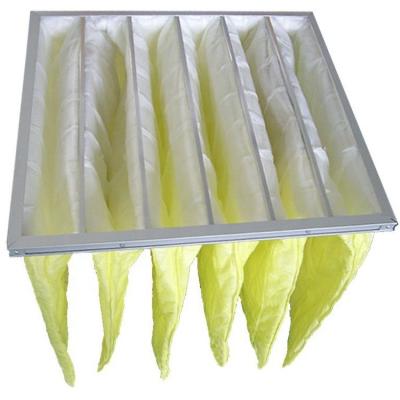 China 95% RH Pocket Filters Synthetic Fiber Aluminum Frame Air Filter Bag F7 595x495x600mm for sale