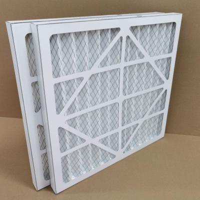 China G1-G4 Primary Efficiency Pleated AC Furnace Filter Cartridge 20x20x1 Paper Frame for sale