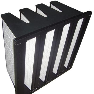 China V-Bank Compact Air Filter HVAC AHU Gas Turbine Intake F7 F8 F9 H13 592x592x292mm for sale