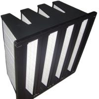 China V Bank Compact Air Filter Fiberglass Media F7 F8 F9 592x592x292mm for HVAC Ventilation Systems for sale