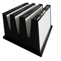 China V Bank Compact Air Filter Fiberglass Media F7 F8 F9 592x592x292mm for HVAC Ventilation Systems for sale